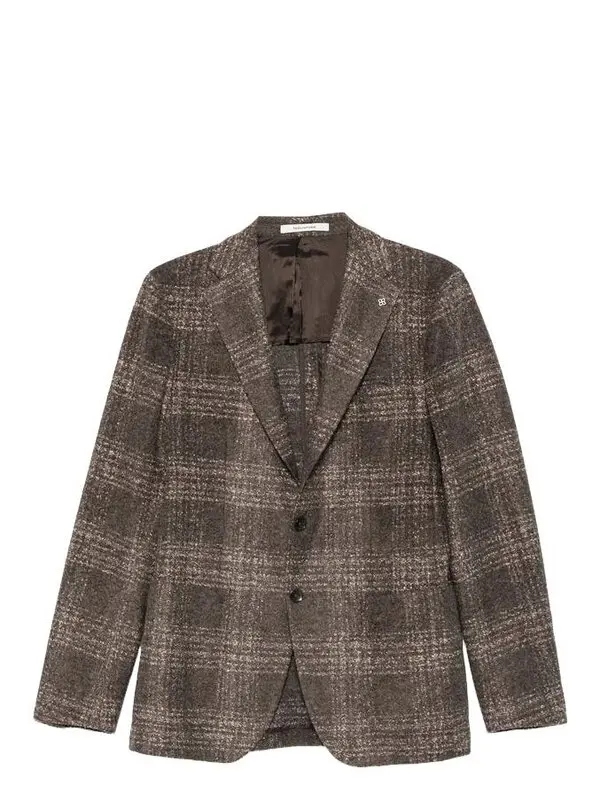 Tagliatore Check Pattern Blazer - Brown