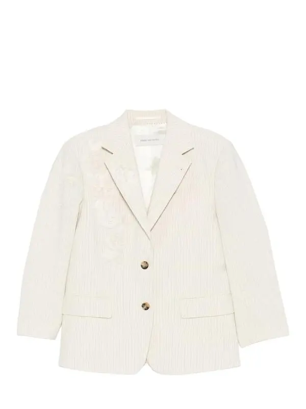 Dries Van Noten Neutrals Jackets Blazers - Cream