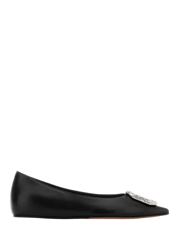 Amina Muaddi Camelia Flat Nappa Black White Buc - Multicolor
