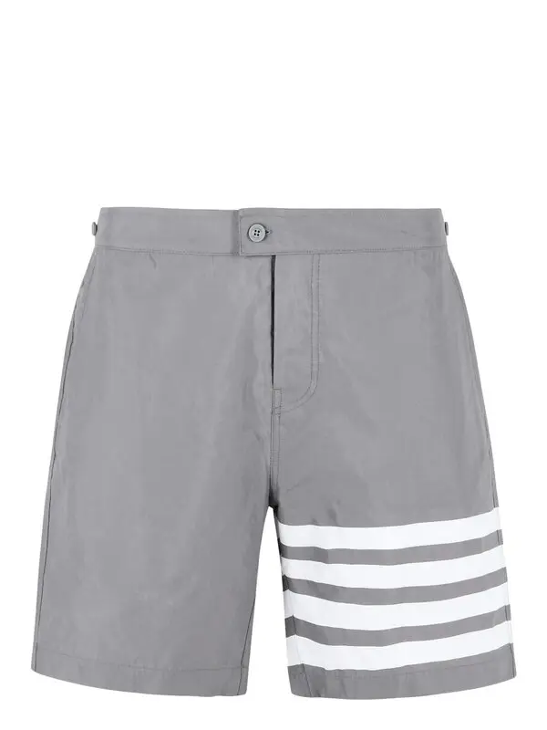 Thom Browne Swim Tech 4-bar Nylon Swimsuit - Gray