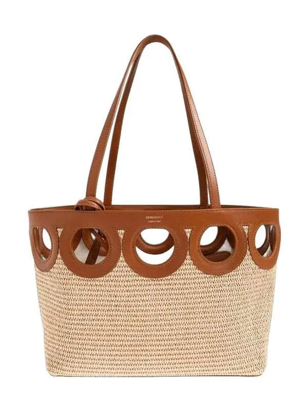 FERRAGAMO Extra-large Woven Tote - Brown