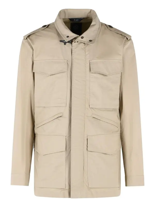 FAY Cotton Poplin Field Jacket - Cream