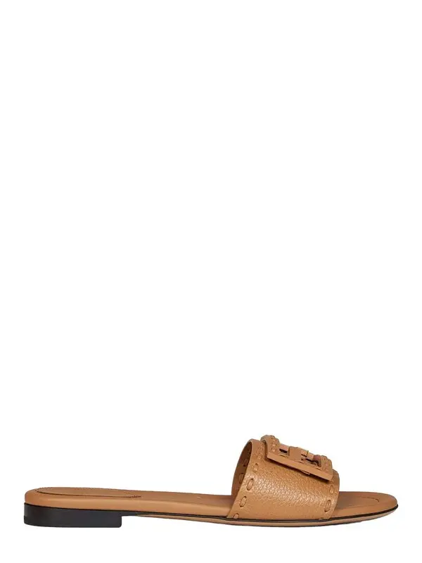 Fendi Leather Baguette Slides - Multicolor