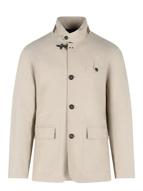 FAY Racing Cotton And Nylon Faille Jacket - Cream