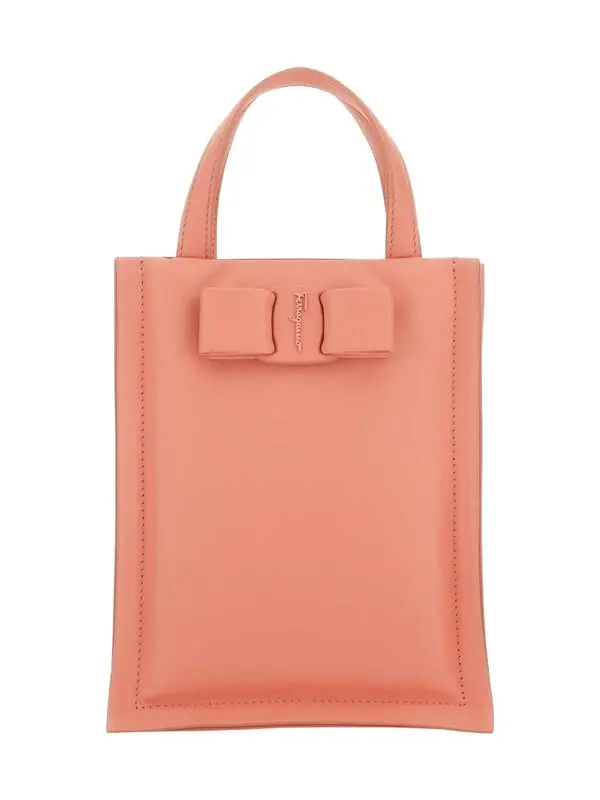 FERRAGAMO Nappa Leather Mini Viva Bow Handbag - Pink