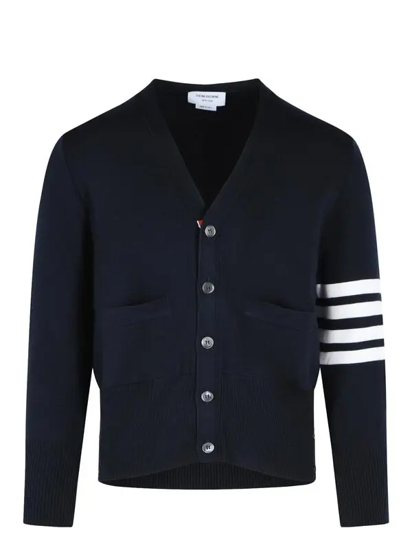 Thom Browne Milano 4-bar Virgin Wool Cardigan - Blue