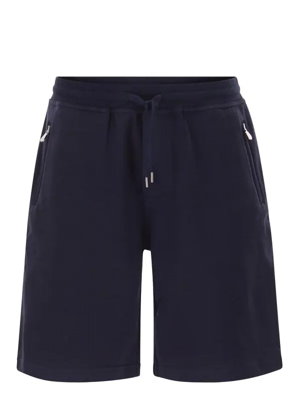 Brunello Cucinelli Techno Cotton Fleece Bermuda Shorts - Blue