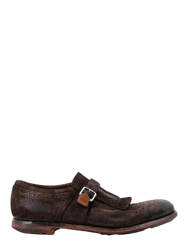 Church's Shanghai Loafers In Vintage-effect Suede - Brown