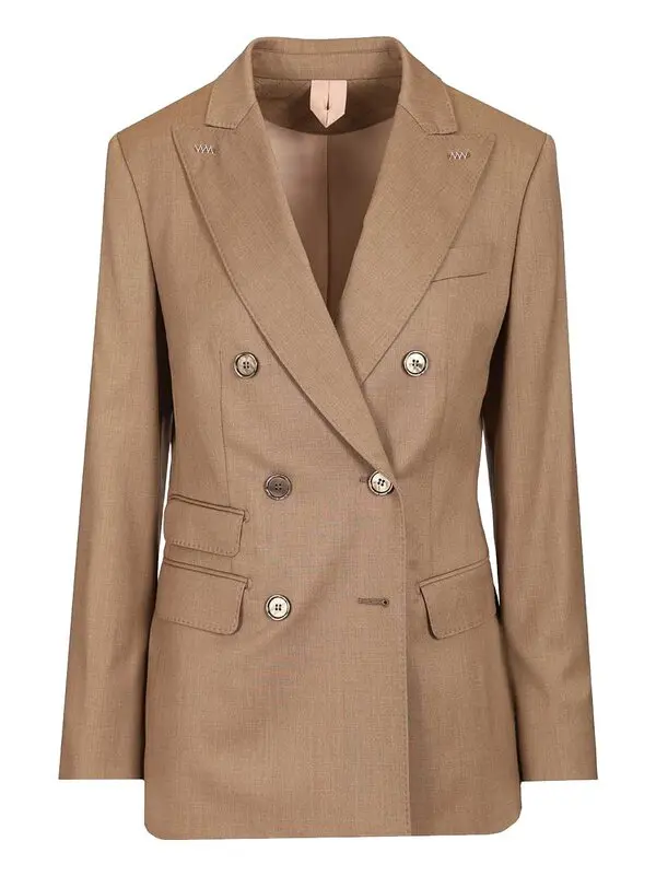 Max Mara Double-breasted Wool Twill Blazer Cupola - Brown