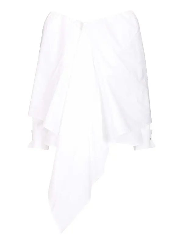 Max Mara Cotton Poplin Asymmetrical Blouse - White
