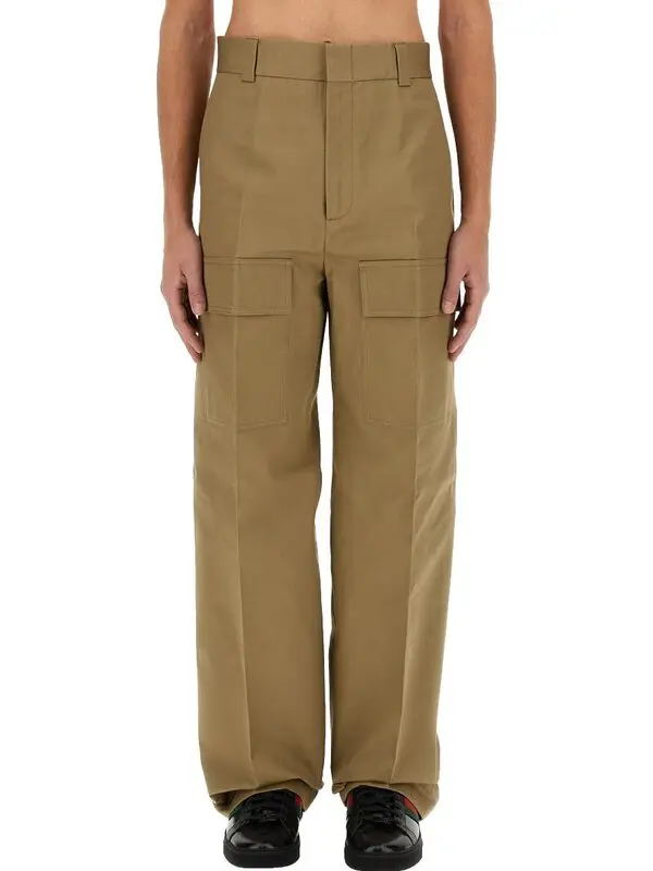 Gucci Cotton Cargo Pants - Cream