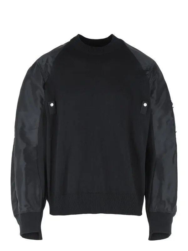 Sacai Cotton Blend Sweater - Black