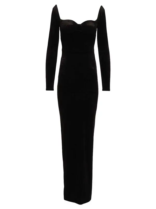 Balenciaga Off-the-shoulder Maxi Dress - Black