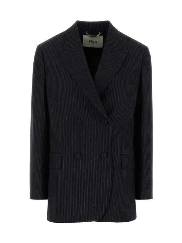 Fendi Embroidered Wool Blend Blazer - Multicolor