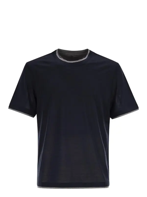 Brunello Cucinelli Silk And Cotton T-shirt - Blue