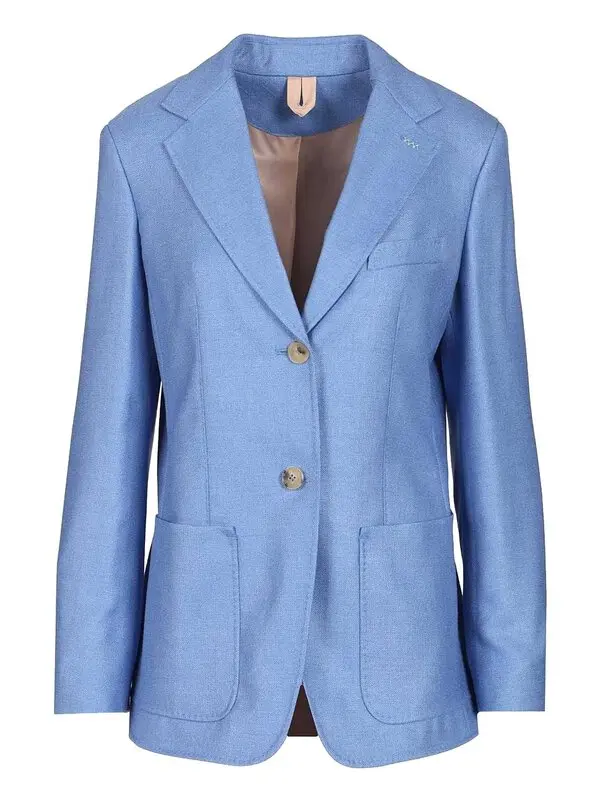 Max Mara Single-breasted Wool And Silk Canvas Blazer - Blue