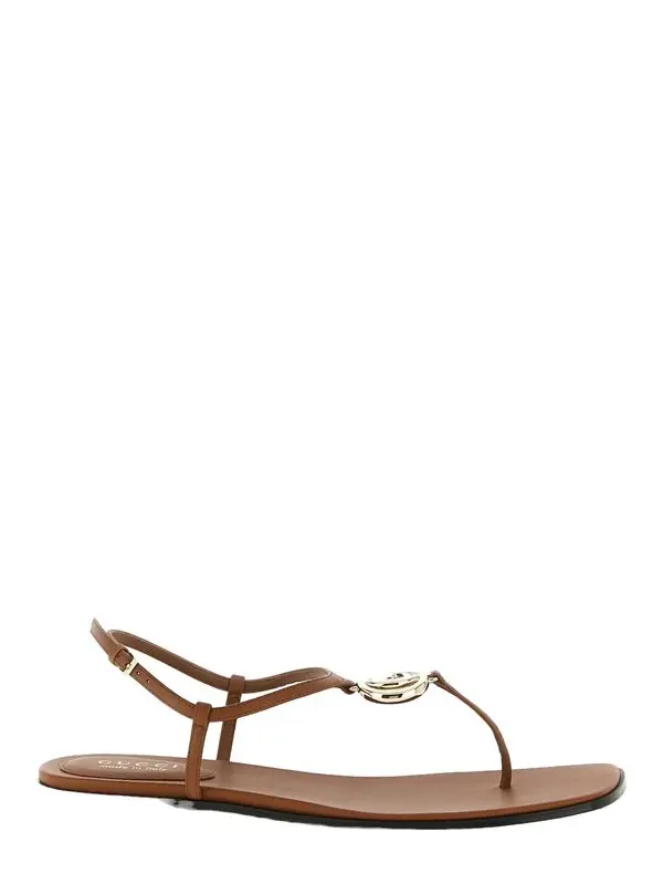 Gucci Leather Heeled Sandal - Cream