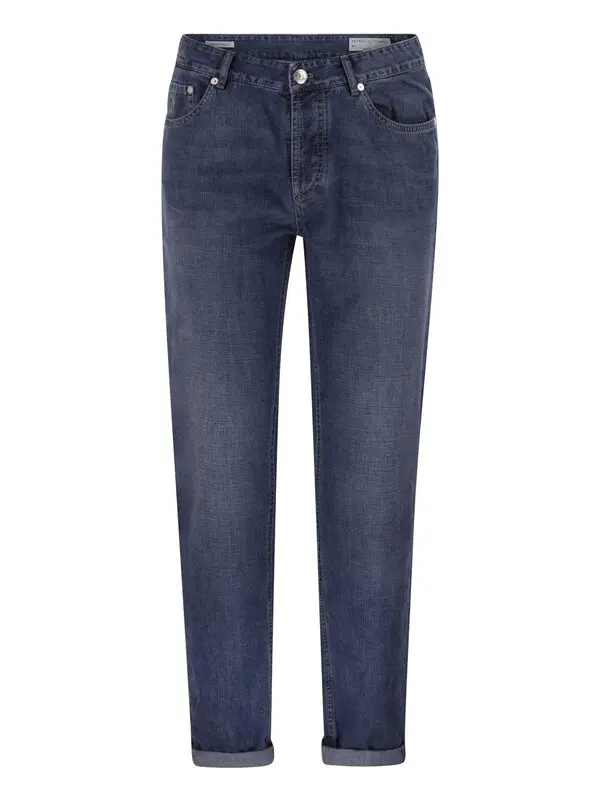 Brunello Cucinelli Traditional Fit Five-pocket Trousers In Denim - Multicolor