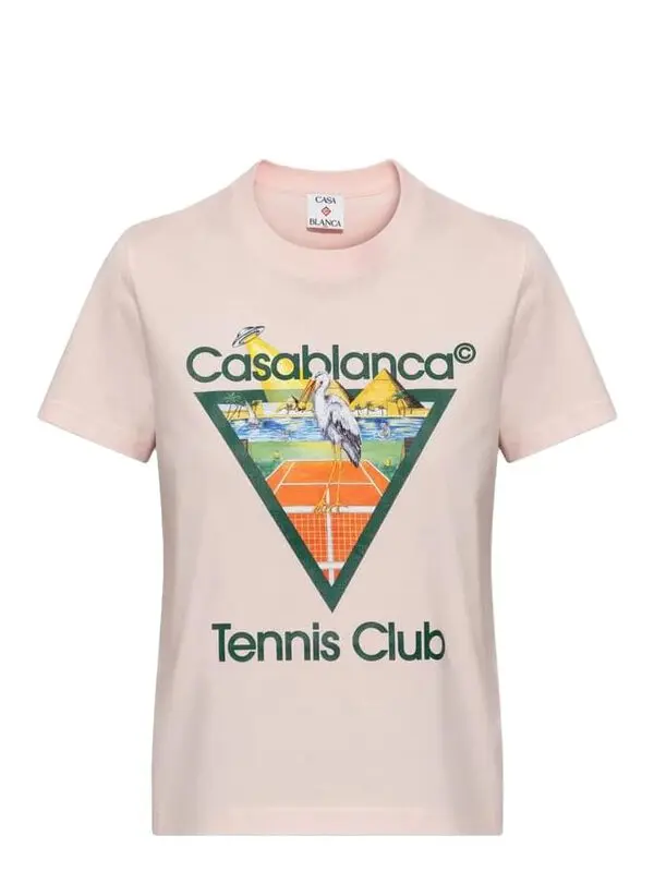 Casablanca Graphic Print Cotton T-shirt - Pink