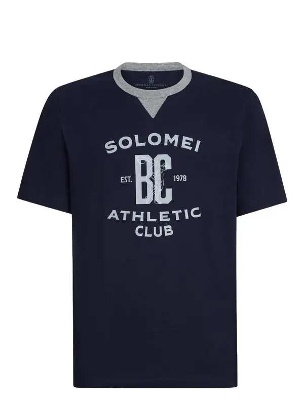 Brunello Cucinelli Logo Cotton T-shirt - Multicolor