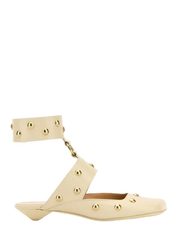 Chloé Ivory Leather Jade Sabot - White