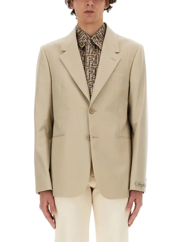 Fendi Virgin Wool Tailored Jacket - Cream