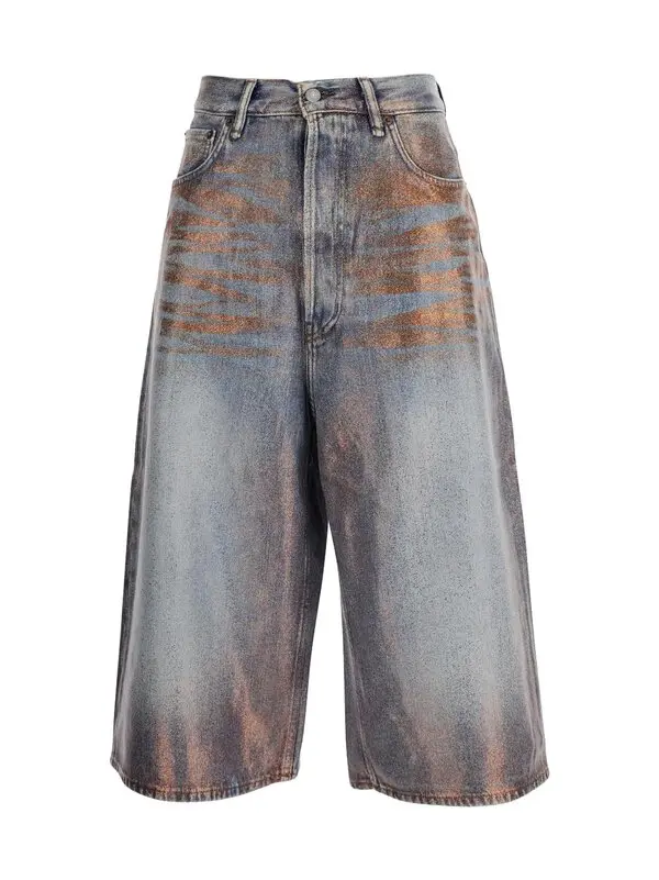 Acne Studios Judda U Glitter Denim Shorts - Multicolor