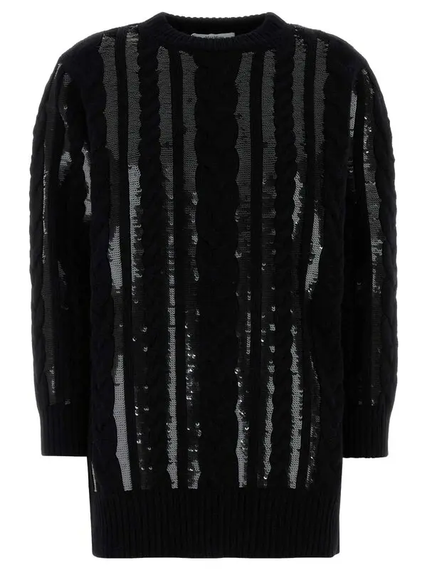 Max Mara Wool Blend Sweater Dress - Black