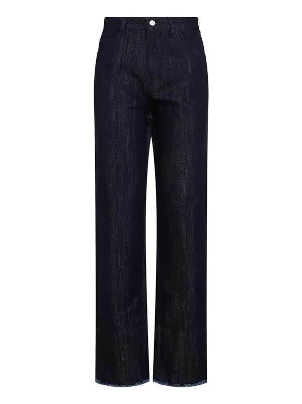 Victoria Beckham Cropped High Waist Tapered Jeans - Blue