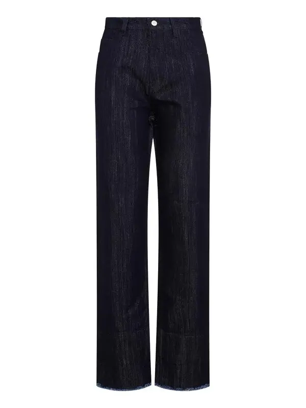 Victoria Beckham Cropped High Waist Tapered Jeans - Blue