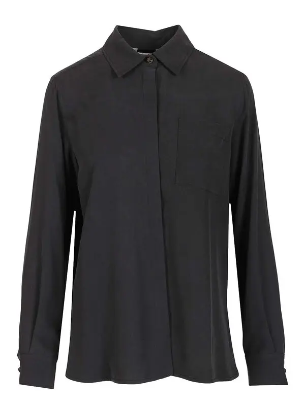 Max Mara Siamese Shirt In Washed Silk - Blue
