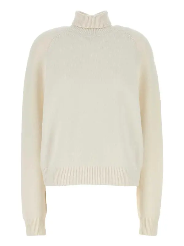 Fendi Cashmere Blend Turtleneck Sweater - White
