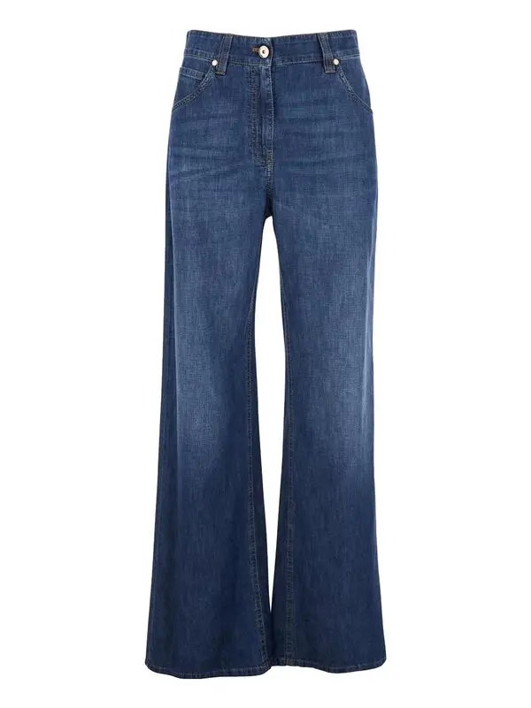 Brunello Cucinelli Faded Effect Denim Five-pocket Jeans - Multicolor