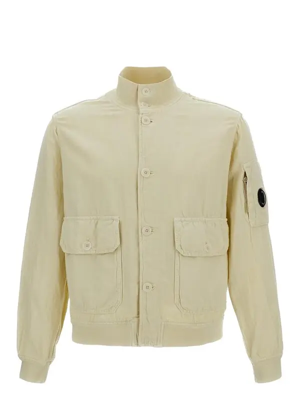 C.P. COMPANY Linen Blend Jacket - Multicolor