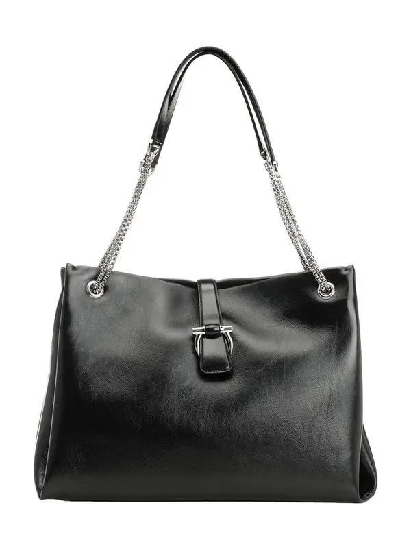 FERRAGAMO Leather Tote Bag - Black