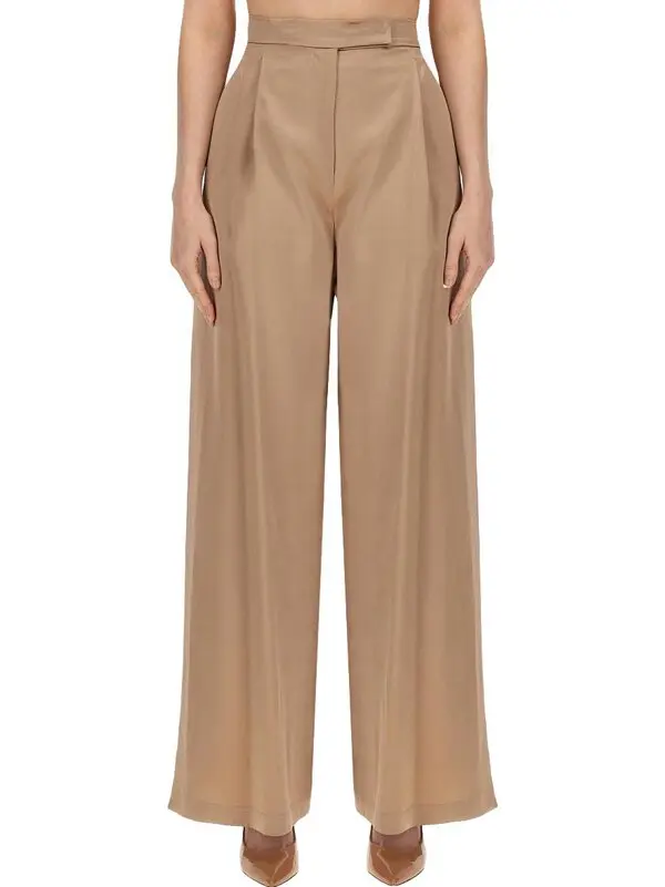 Max Mara Silk Fiesta Piano Trousers - Cream