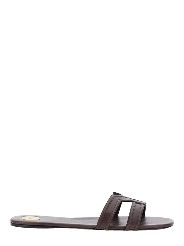 Saint Laurent Leather Sandals - Brown
