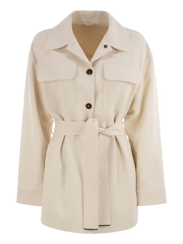 Brunello Cucinelli Viscose And Wool Safari Jacket - Cream