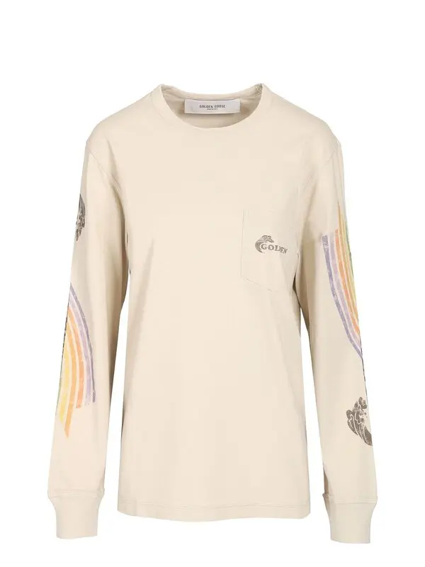 GOLDEN GOOSE Cotton Sweatshirt - Cream