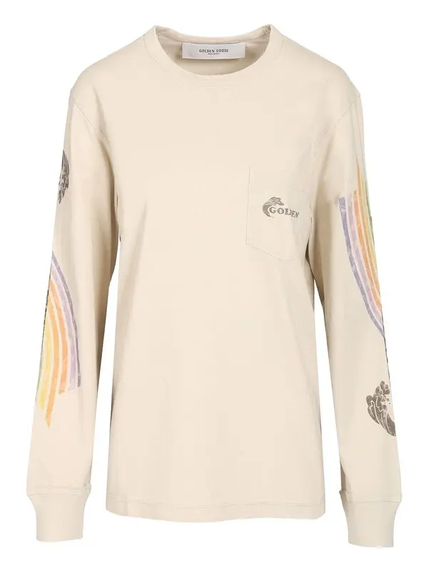 GOLDEN GOOSE Cotton Sweatshirt - Cream