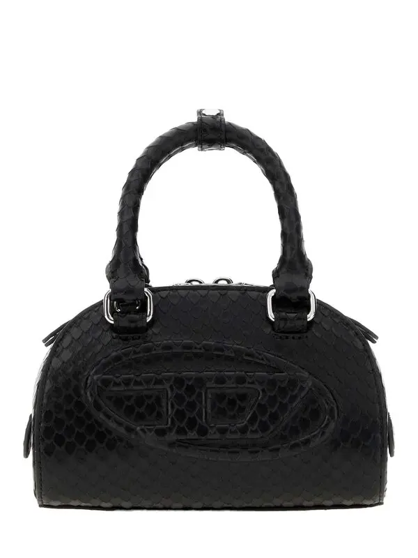 DIESEL® Leather 1dr Dome Handbag - Black