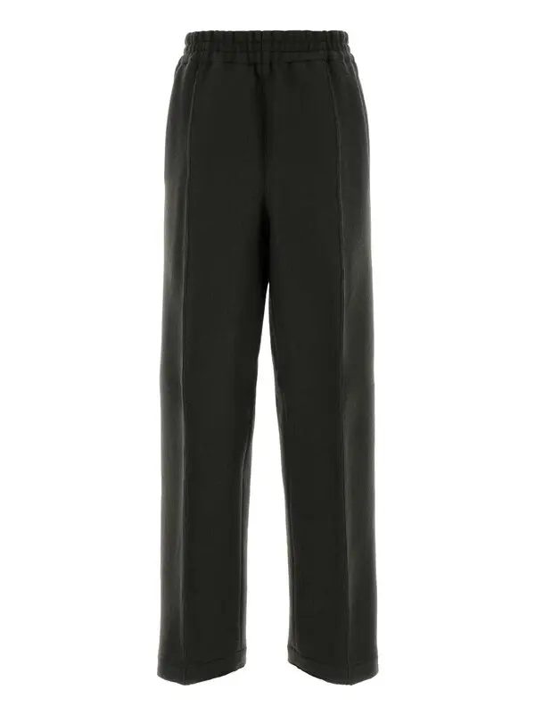 AMI Paris Wool Wide-leg Pant - Gray