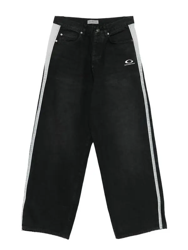 Balenciaga Denim Wide-leg Jeans - Black