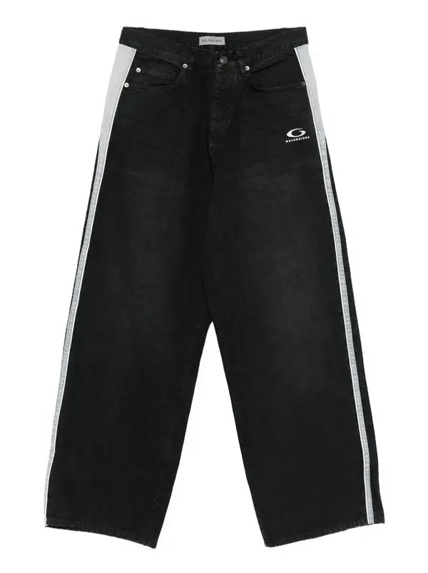 Balenciaga Denim Wide-leg Jeans - Black