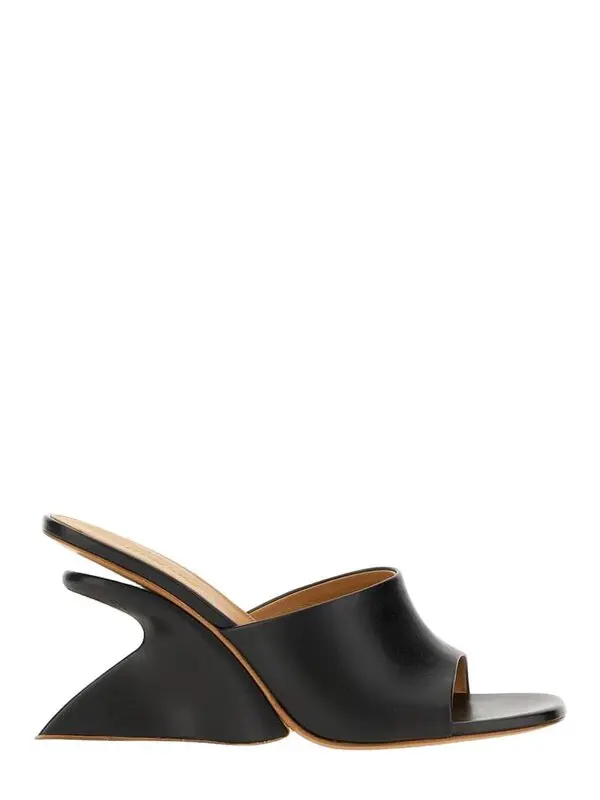 Off-White Leather Mules - Black