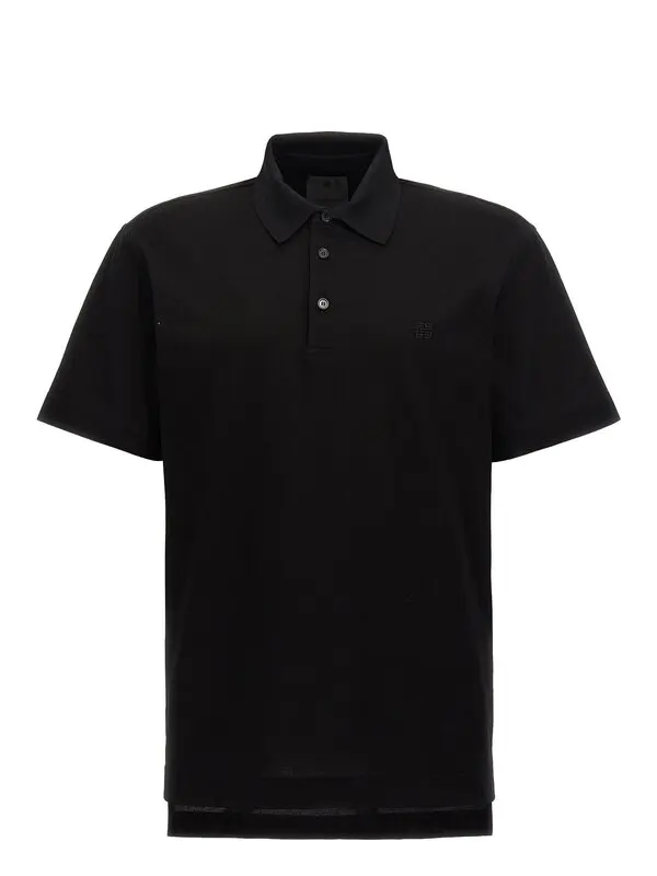 Givenchy Logo Embroidery Polo Shirt - Black