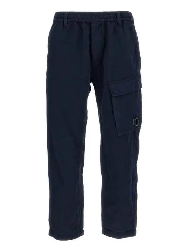 C.P. COMPANY Linen Blended Cargo Trousers - Multicolor