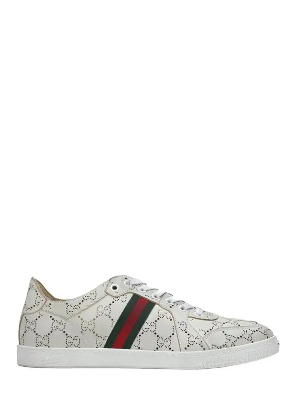 Gucci Leather Low Top Sneakers - White