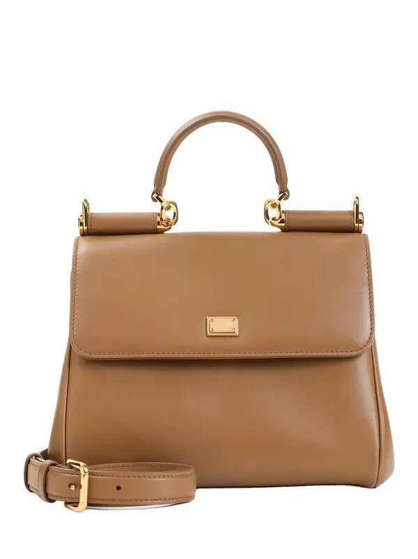 Dolce & Gabbana Sicily Soft Calf Leather Handbag - Brown