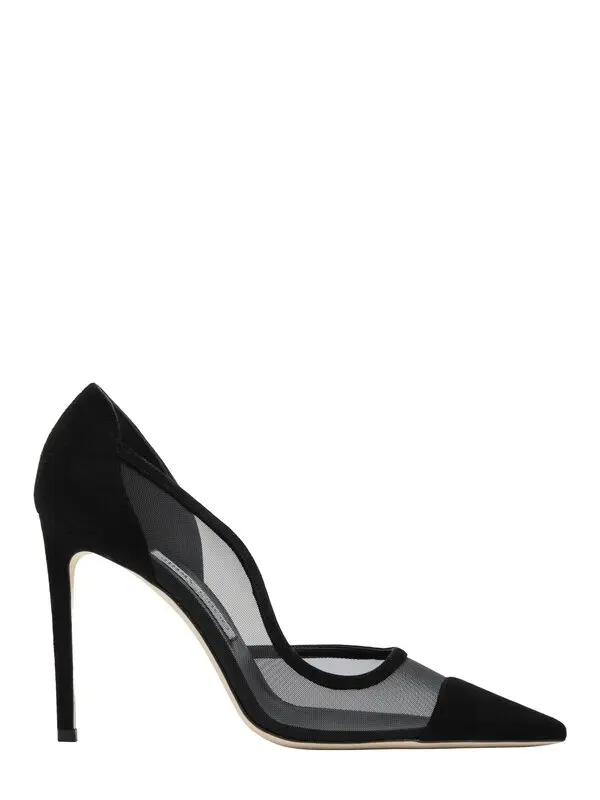 JIMMY CHOO Suede And Mesh Pumps - Black